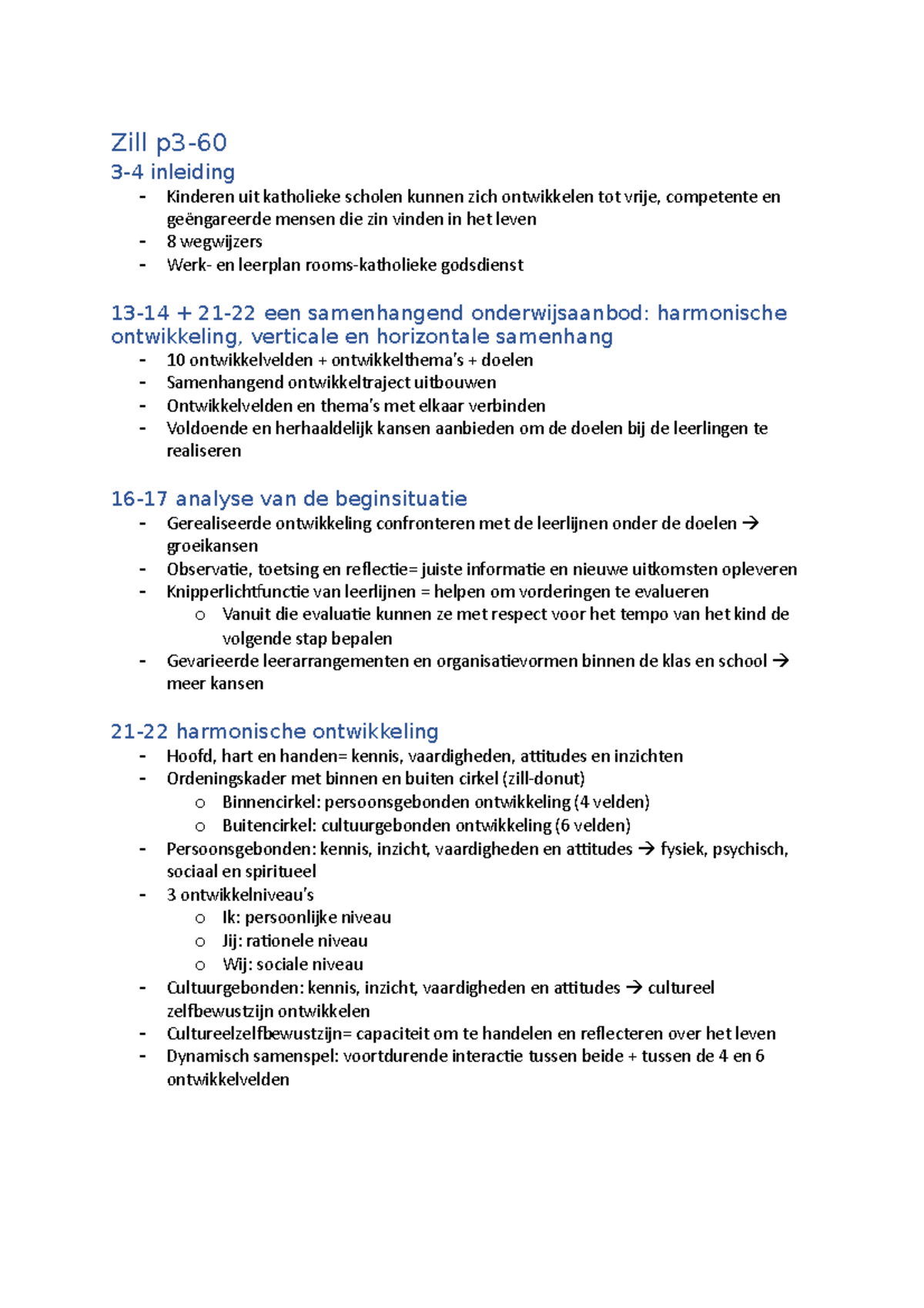 Samenvatting Zill - Zill p3- 3-4 inleiding Kinderen uit katholieke ...