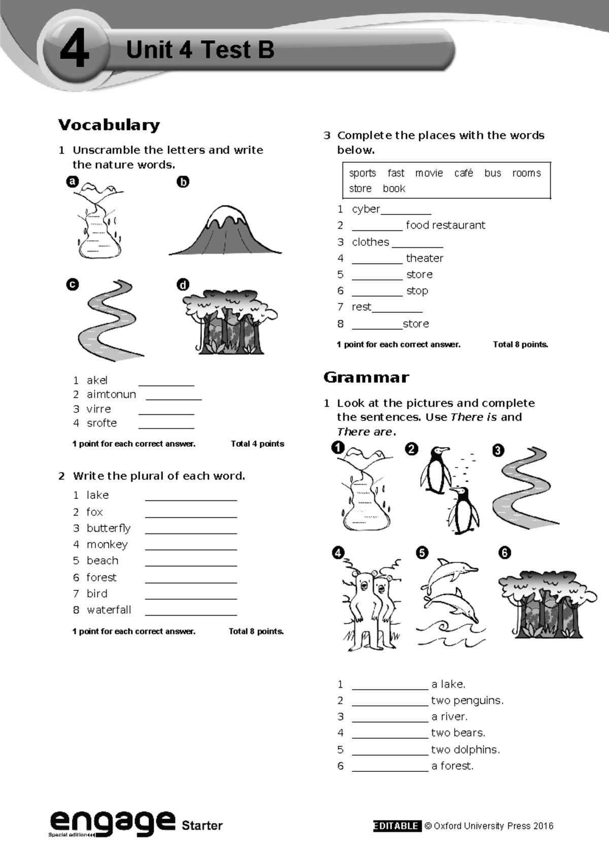 Engage unit4 test B - pruebas - 4 Vocabulary 1 Unscramble the letters ...