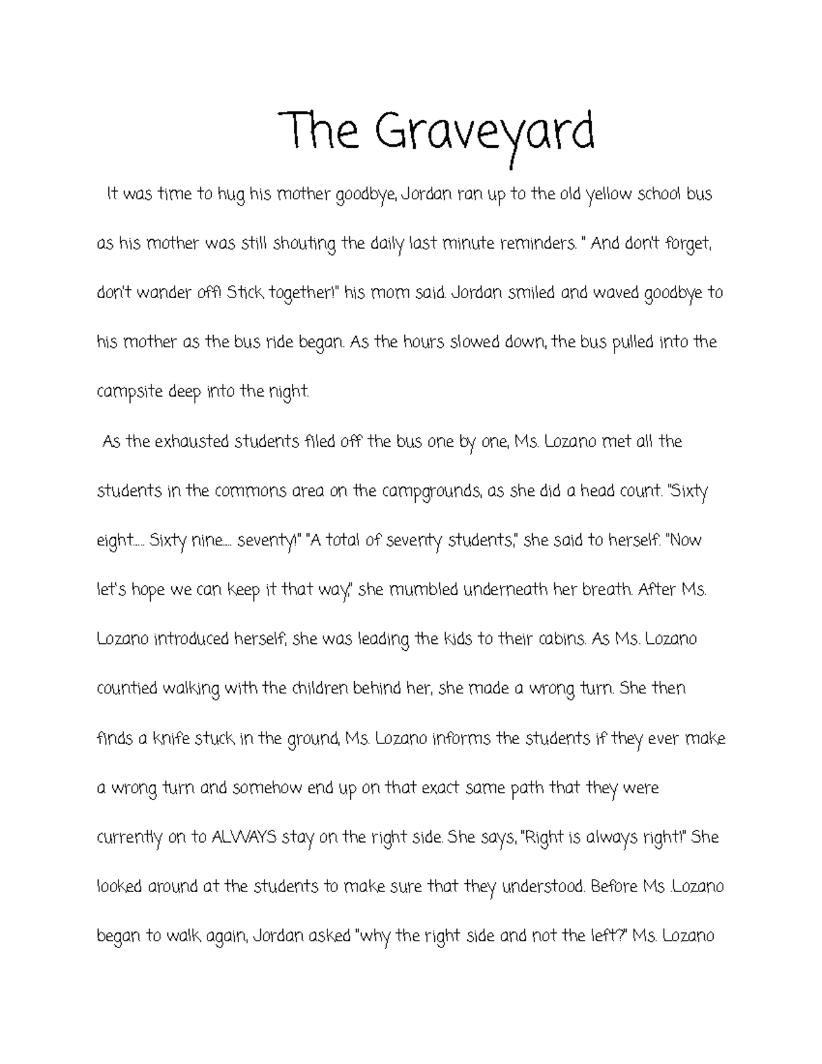The Graveyard - Google Docs - The Graveyard It was time to hug his ...