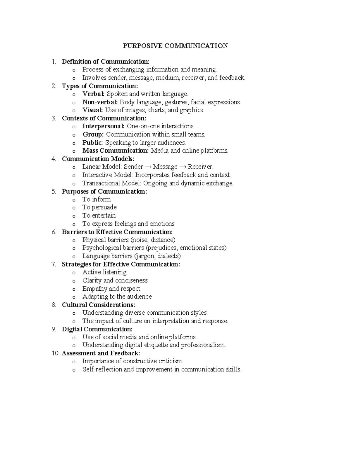 Purposive Communication - PURPOSIVE COMMUNICATION 1. Definition of ...