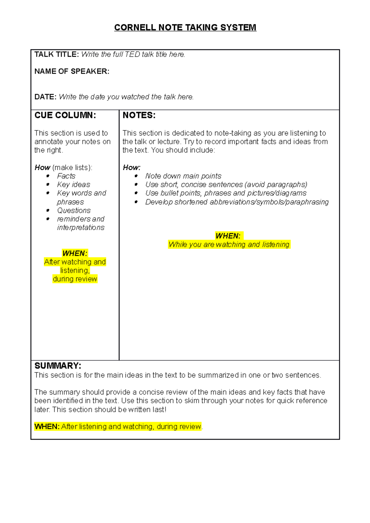 Activity 2-Cornell Note-Taking Grid (Template)1 - CORNELL NOTE TAKING ...