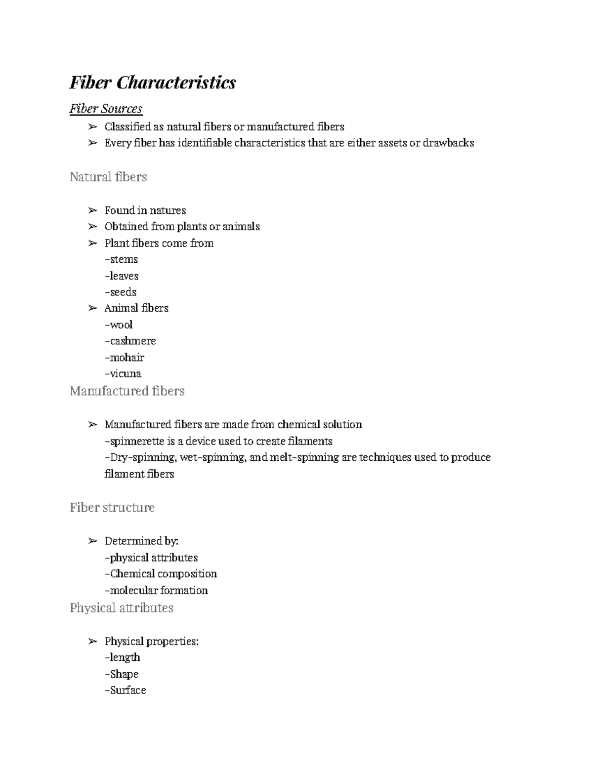 TS 110 Chapter 2 lecture 1 - Fiber Characteristics Fiber Sources ...