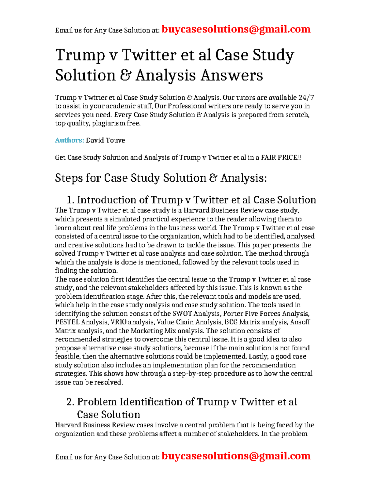 Trump v Twitter et al Case Study Solution Analysis - Our tutors are ...