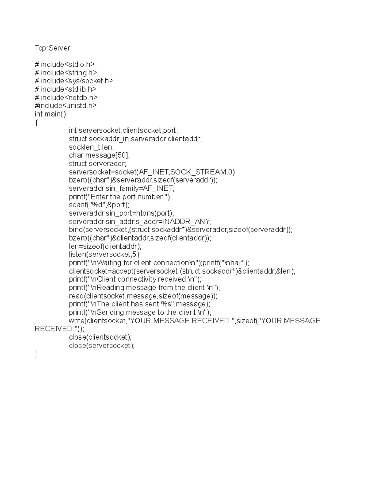 TCP1-merged - Tcp Server include include include - Studocu