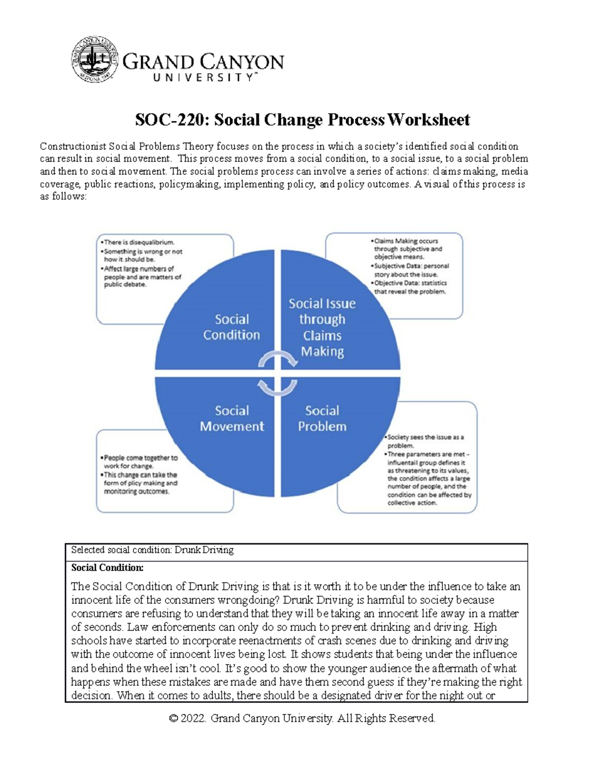 Social Change Process Worksheet - SOC-220: Social Change Process ...