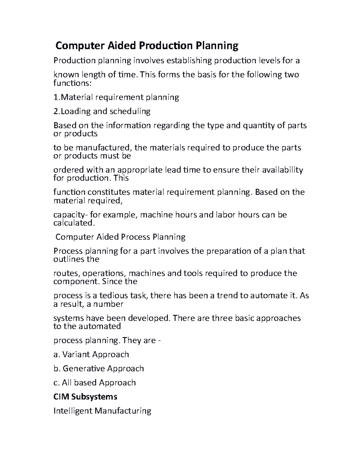 Computer Aided Production Planning - Computer Aided Production Planning ...