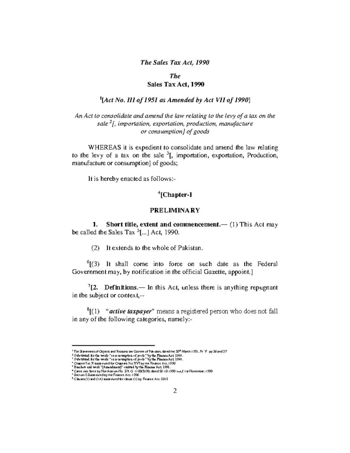 Sale Tax Chapter-1 - Sale Tax Chapter-1 - The Sales Tax Act, 1990 1 ...