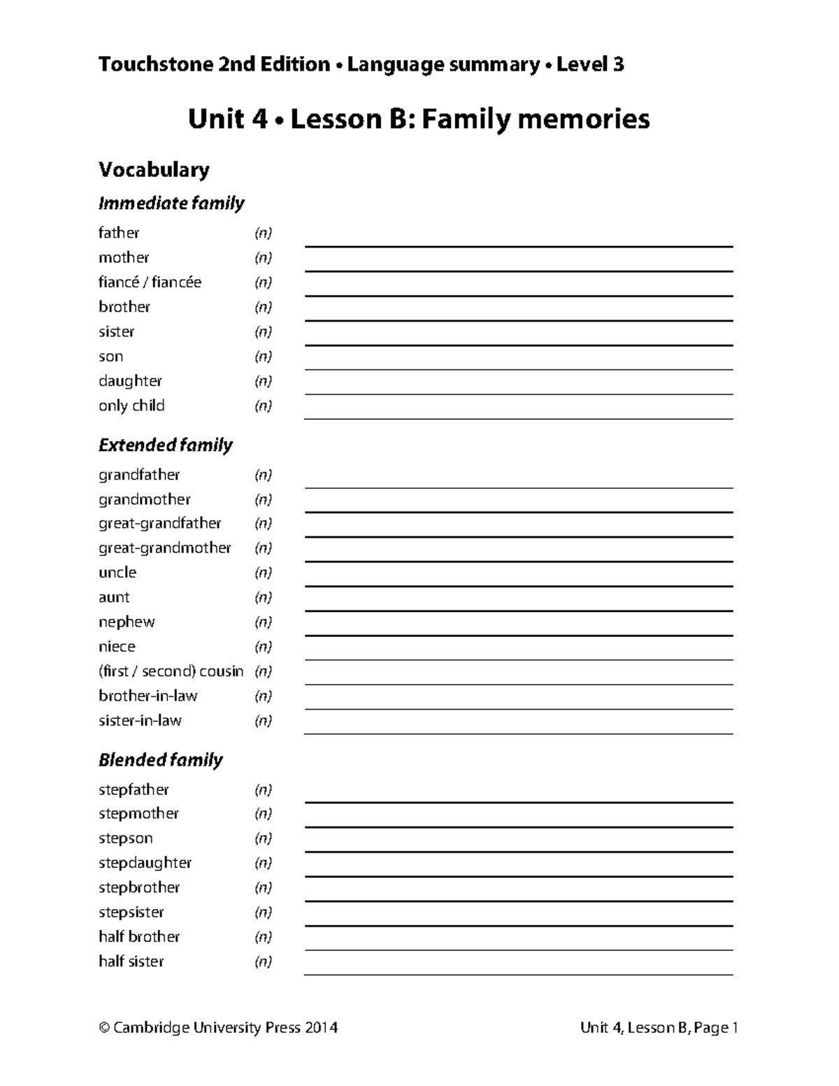 TS2e L3 U4 LB Langsum - libro - Manual de Inglés - Touchstone 2nd Edition • Language summary ...