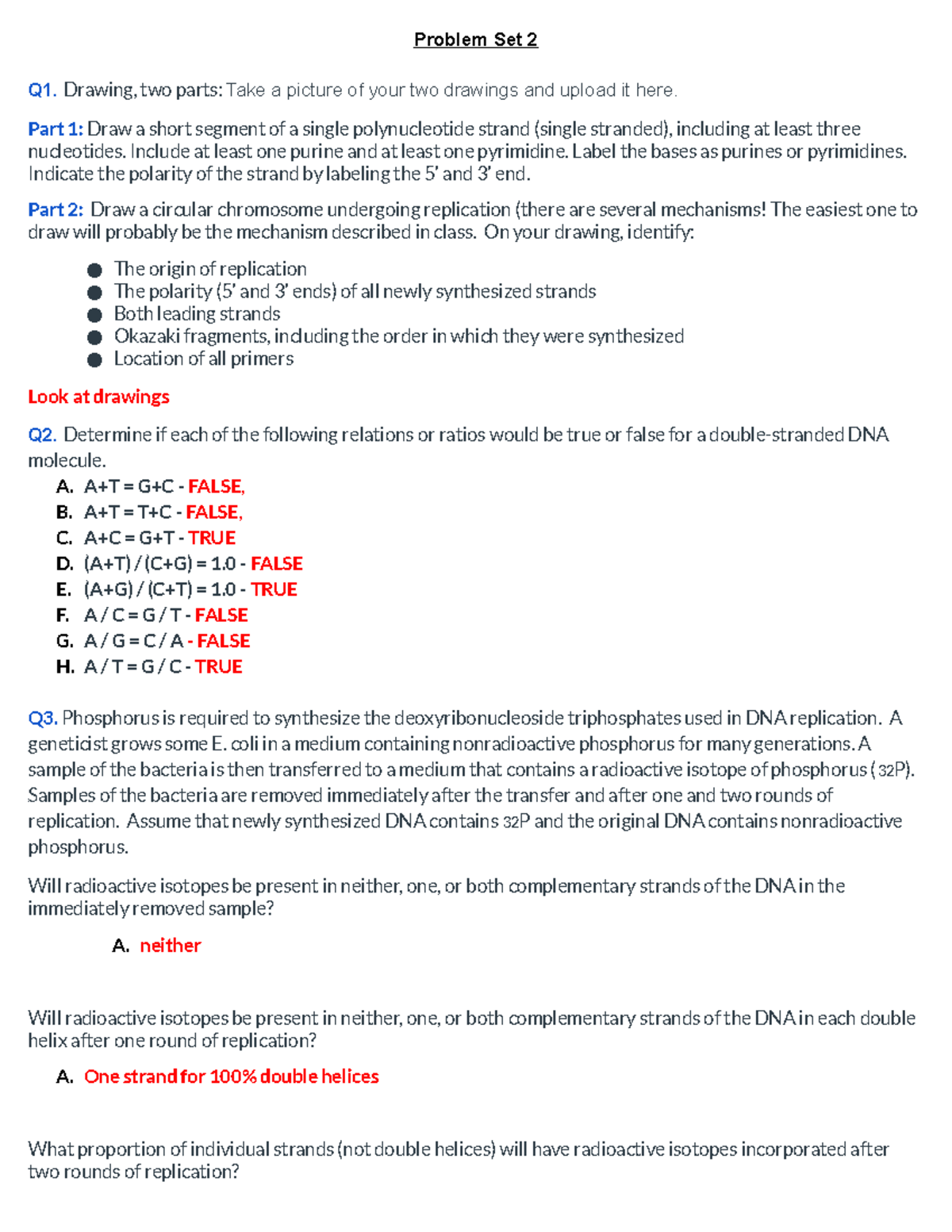 Problem Set 2 Answer Key - Problem Set 2 Q1. Drawing, two parts: Take a ...