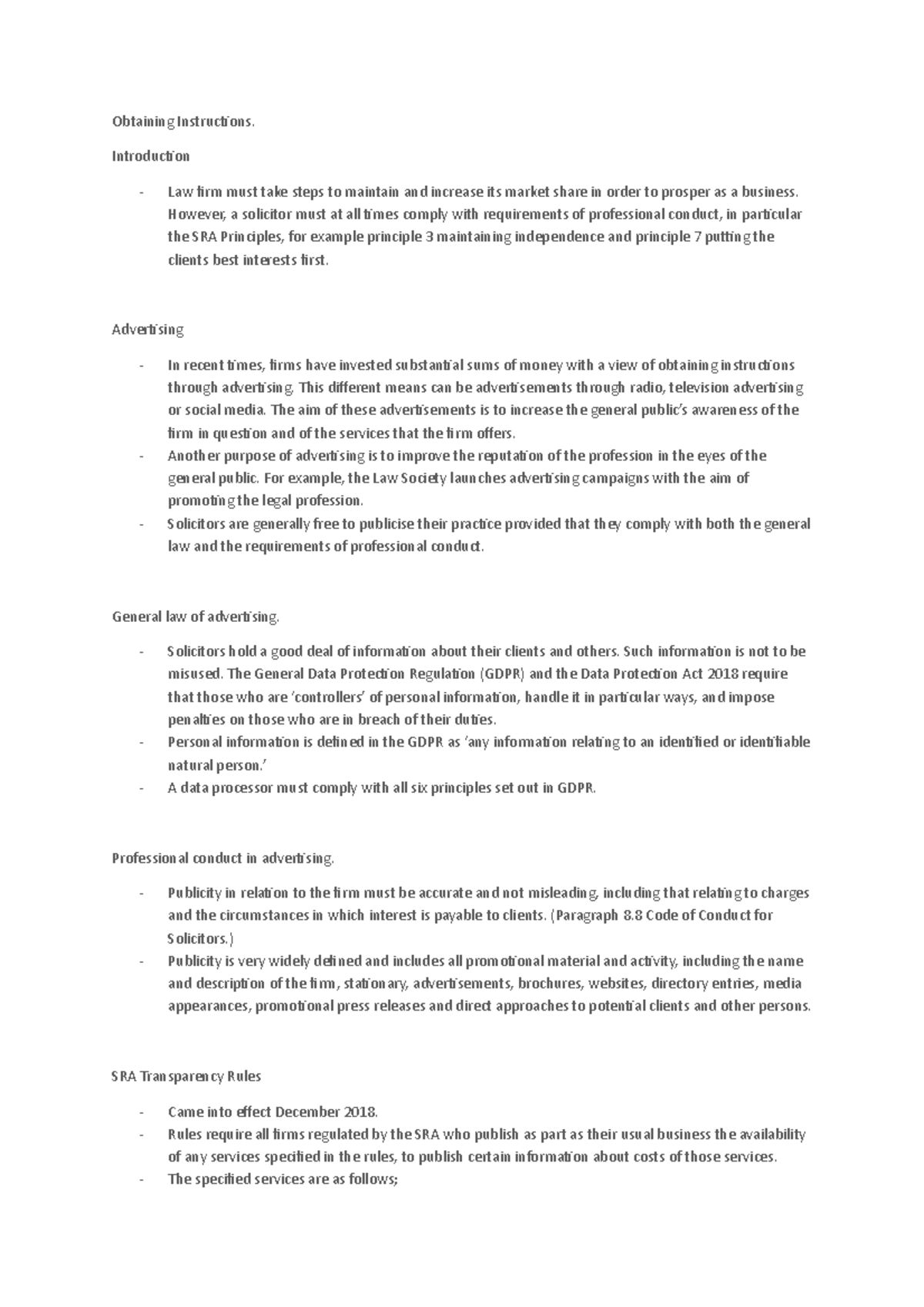 Obtaining Instructions - Introduction Law firm must take steps to ...