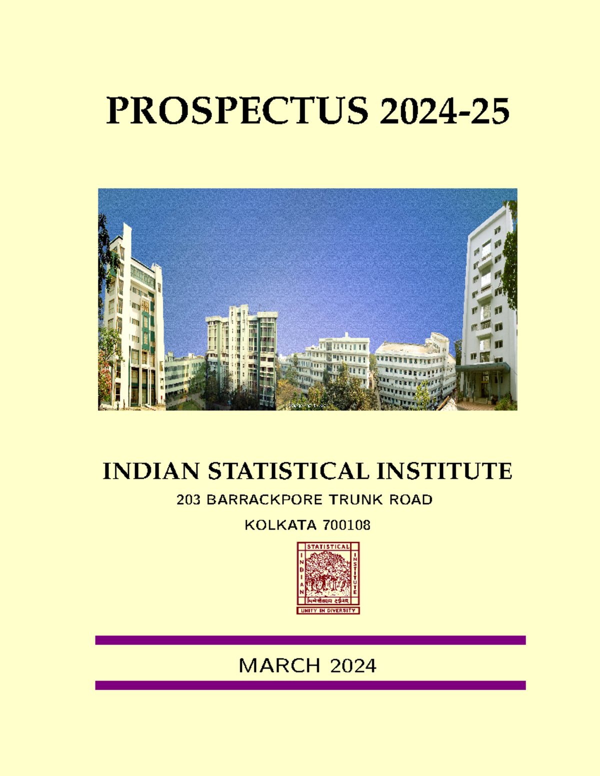ISI-Prospectus-2024 - syllabus - PROSPECTUS 2024- INDIAN STATISTICAL ...