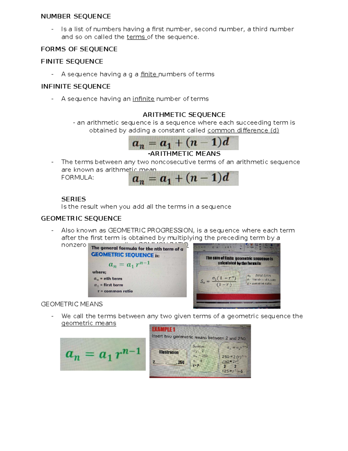 Arithmetic sequence - NUMBER SEQUENCE Is a list of numbers having a ...