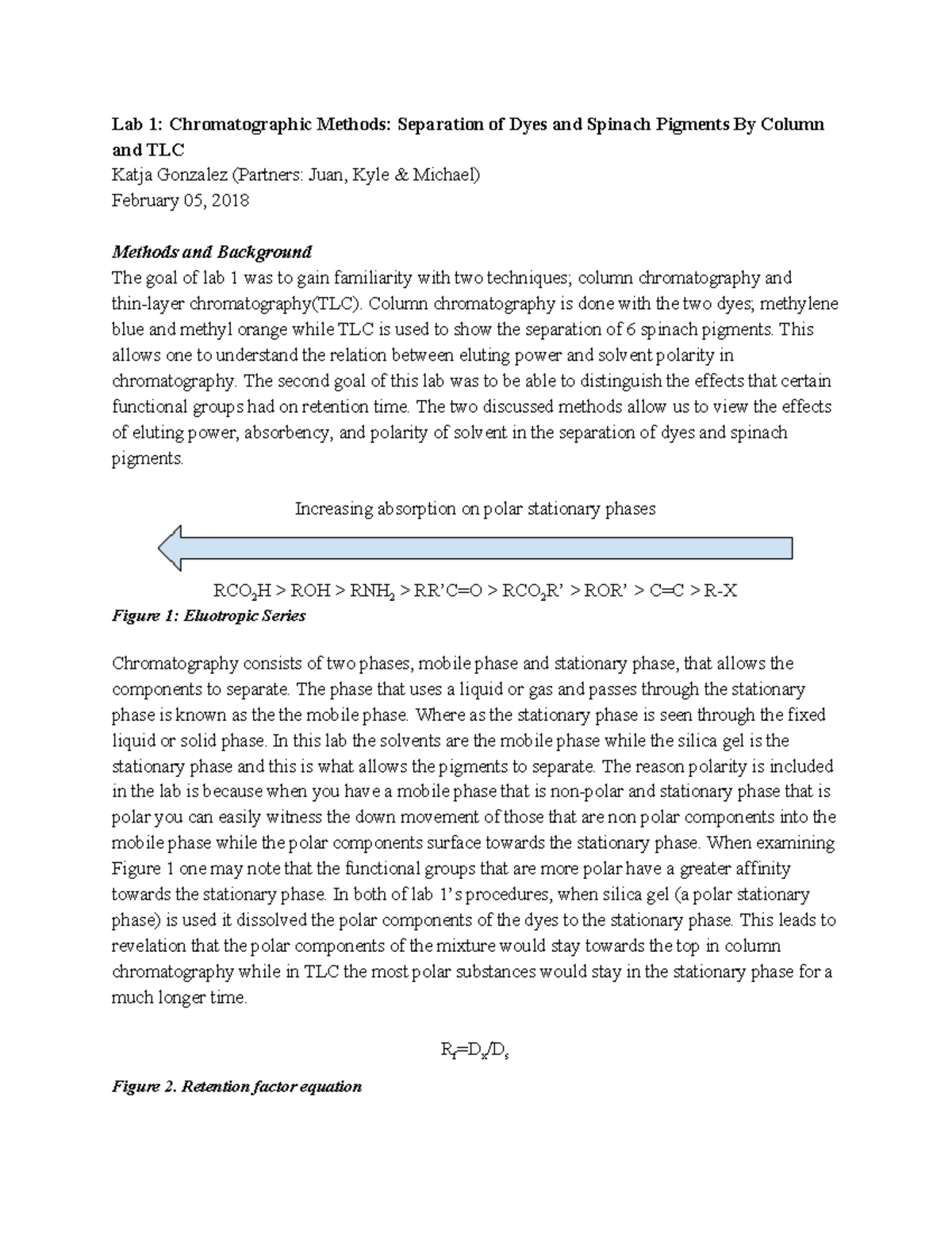 Gonzalez Chromatographic Methods - Lab 1: Chromatographic Methods ...