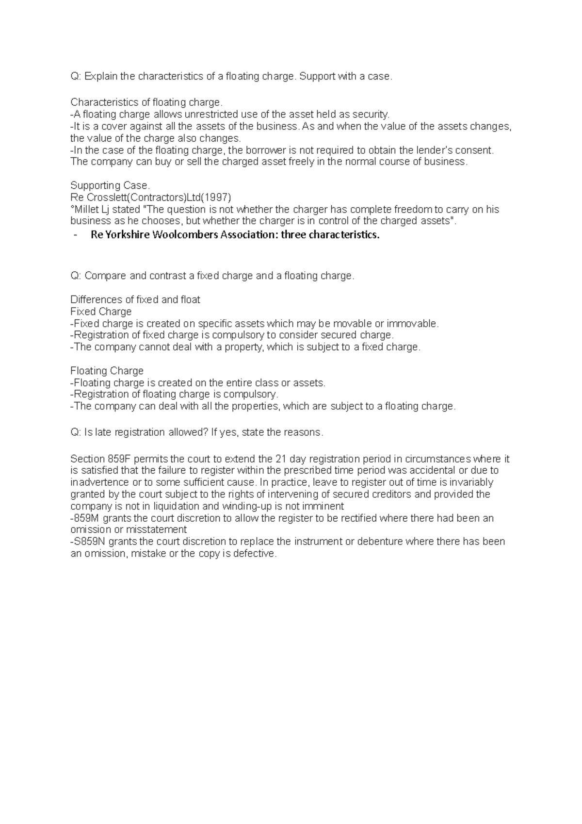 Tutorial charges - summaries for book debts - Q: Explain the ...