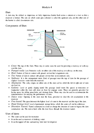 DHS module 1 - notes on dhs - MODULE 1 Headwork Any hydraulic structure ...