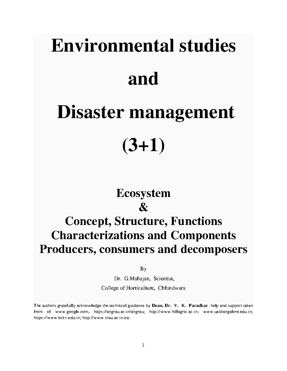 5 6206409312462442954 - Environmental studies and Disaster management ...