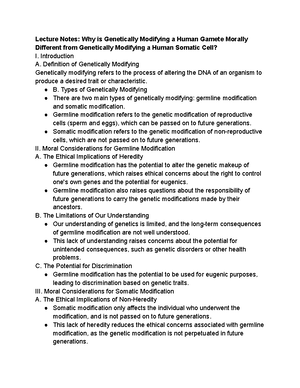 Week 4 Lecture Notes Molecular Biology - Genetic Engineering and ...