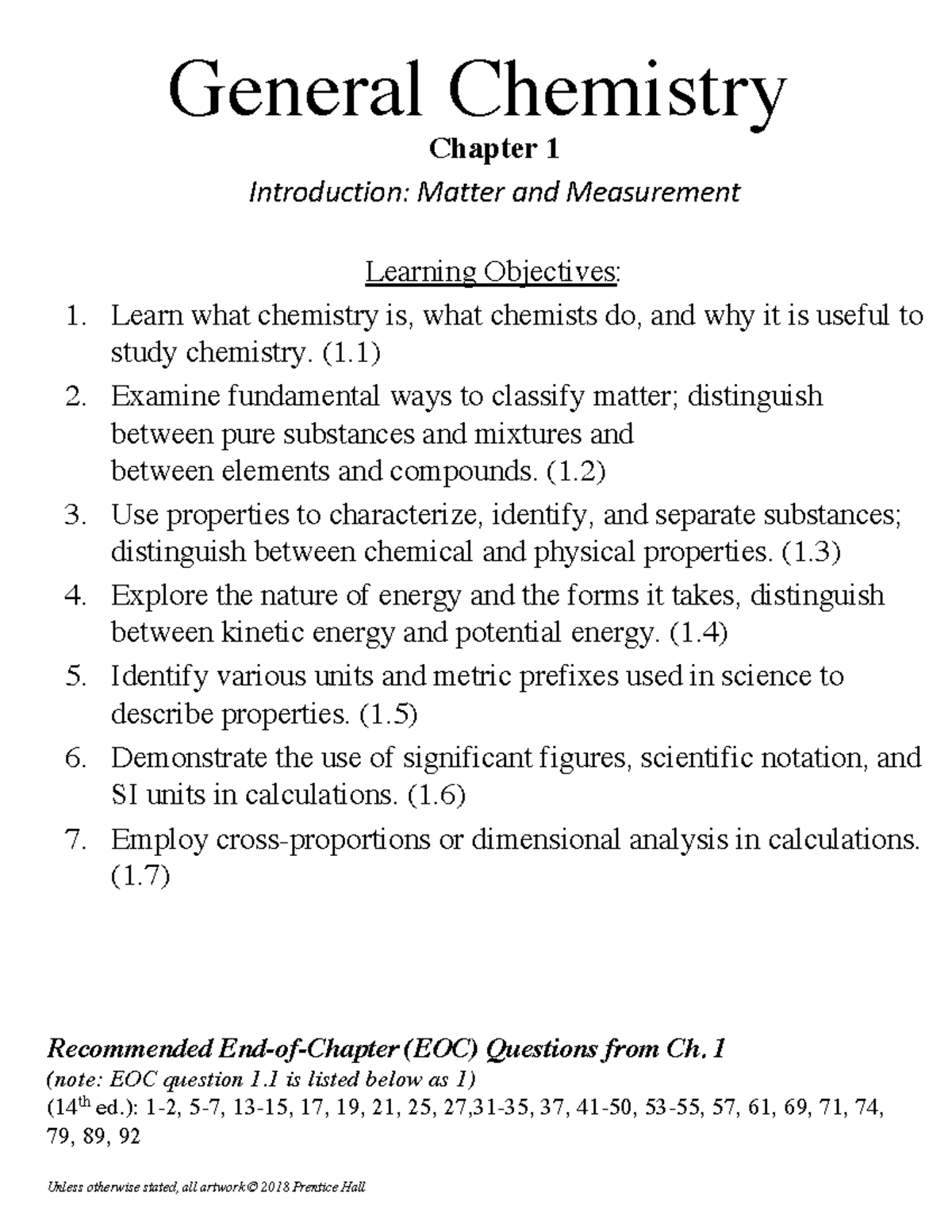 CHEM 1421, F2020, Chp1 - HNRS Gen Chem 1 Unit 1 with Dr.Elzbieta Cook ...