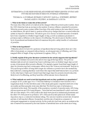 Module 12 summaries for contemp issues - Article Assessment A Decade of ...