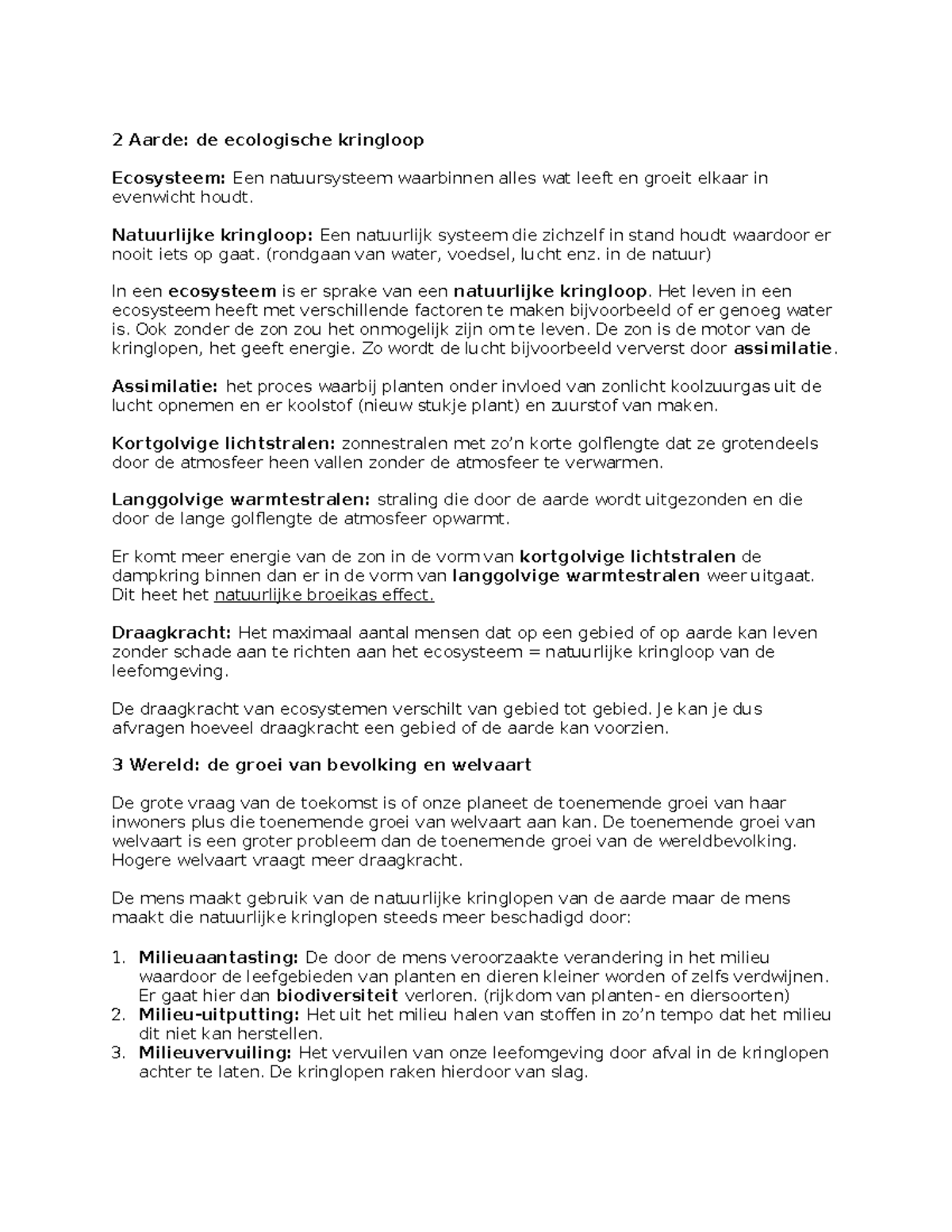 Aard hoofd 3 - vlammen - 2 Aarde: de ecologische kringloop Ecosysteem ...