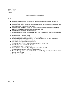 SICK Visit SOAP NOTE FOR Heent NECK (NU 650) - SICK VISIT SOAP NOTE ...