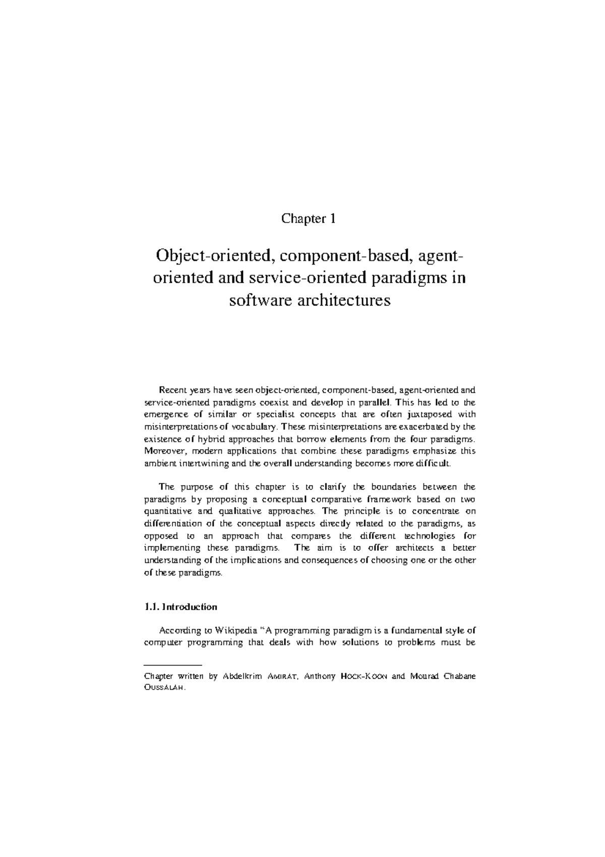 2014-4-d937b - العربية - Chapter 1 Object-oriented, component-based, agent- oriented and - Studocu