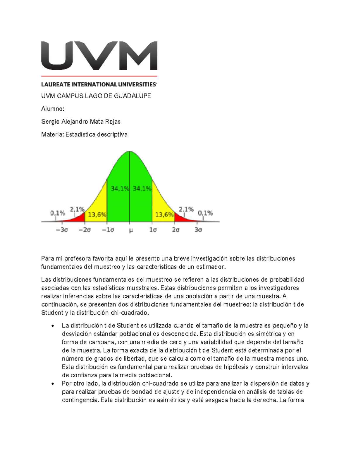 Tarea 2 Estadistica - UVM CAMPUS LAGO DE GUADALUPE Alumno: Sergio ...
