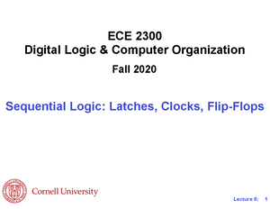 CMOS - CMOS - Fall 2020 ECE 2300 Digital Logic & Computer Organization CMOS Logic Combinational ...