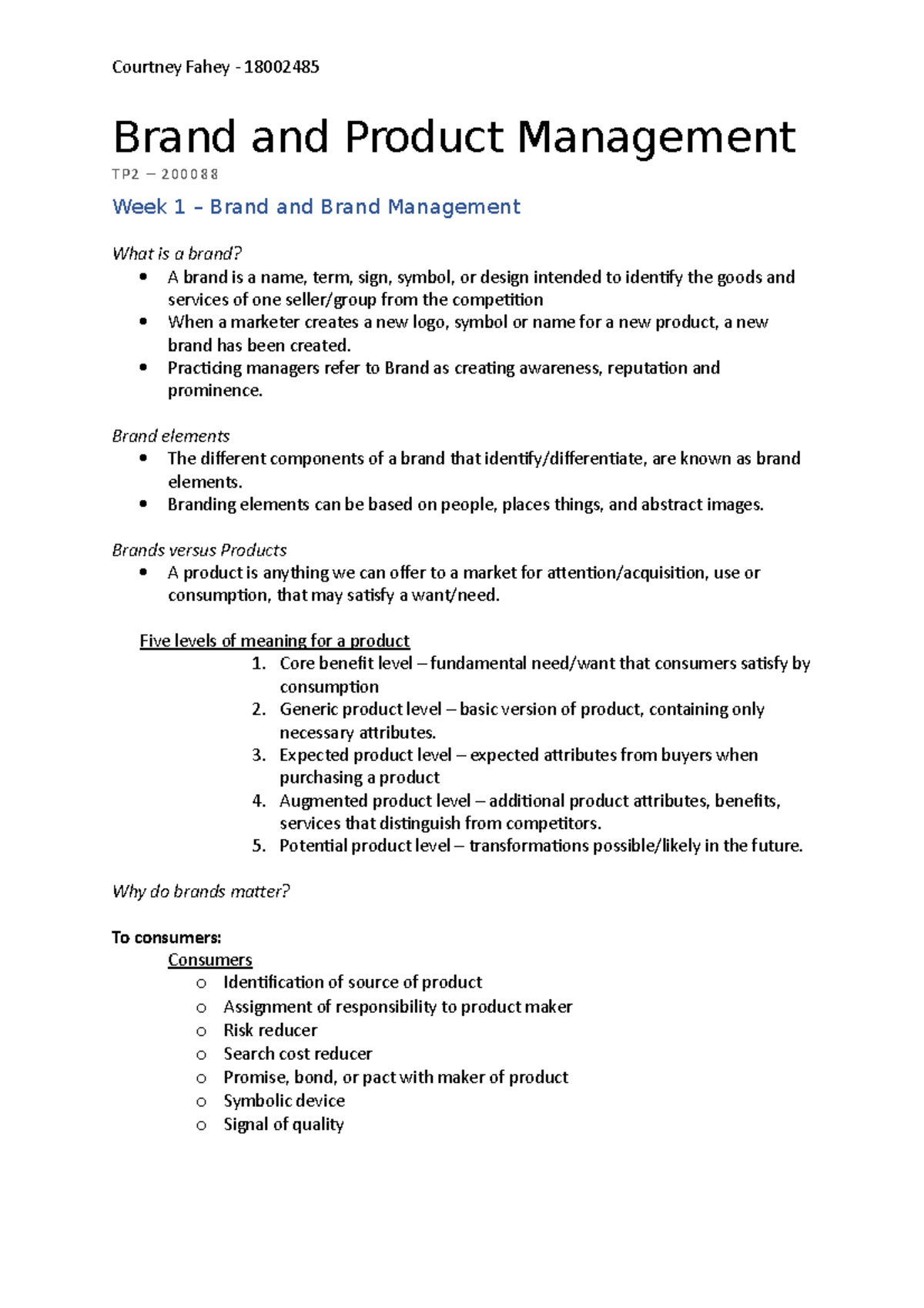 Brand and Product Management Notes - semester - Brand and Product ...
