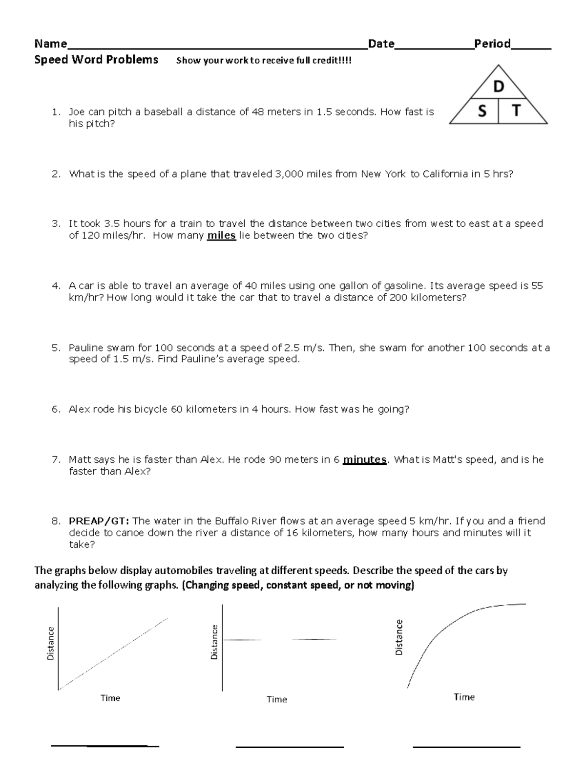 2020 Speedproblems - answers - - Studocu