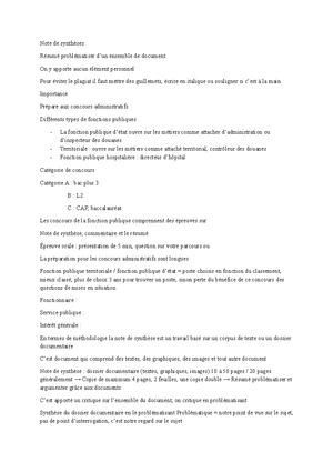 Méthodologie note de synthèse - Note de synthèse / Concours ...