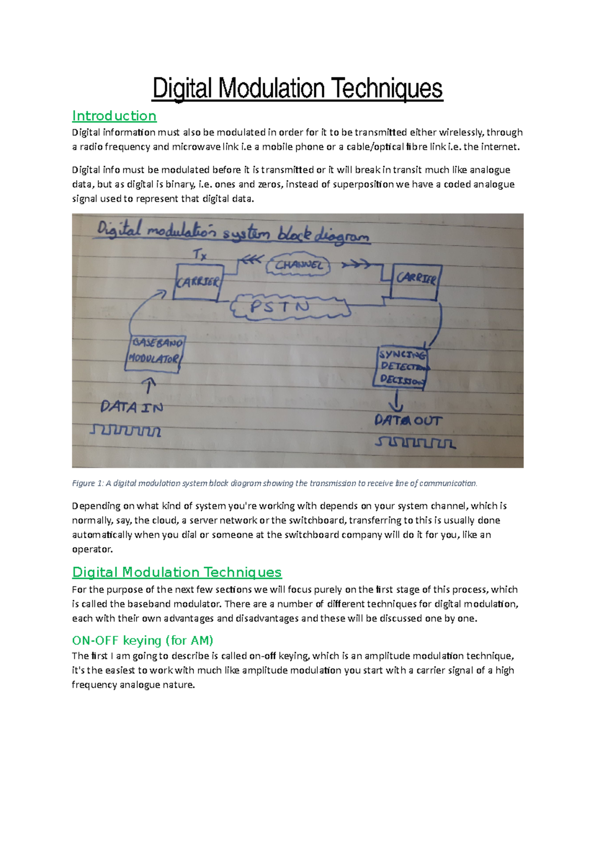 Digital Modulation - the internet. Digital info must be modulated ...