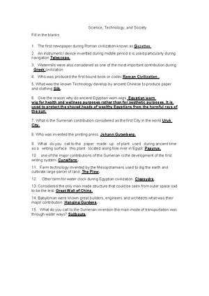 STS Reviewer (some concepts) - GEN 003: Science, Technology, and ...