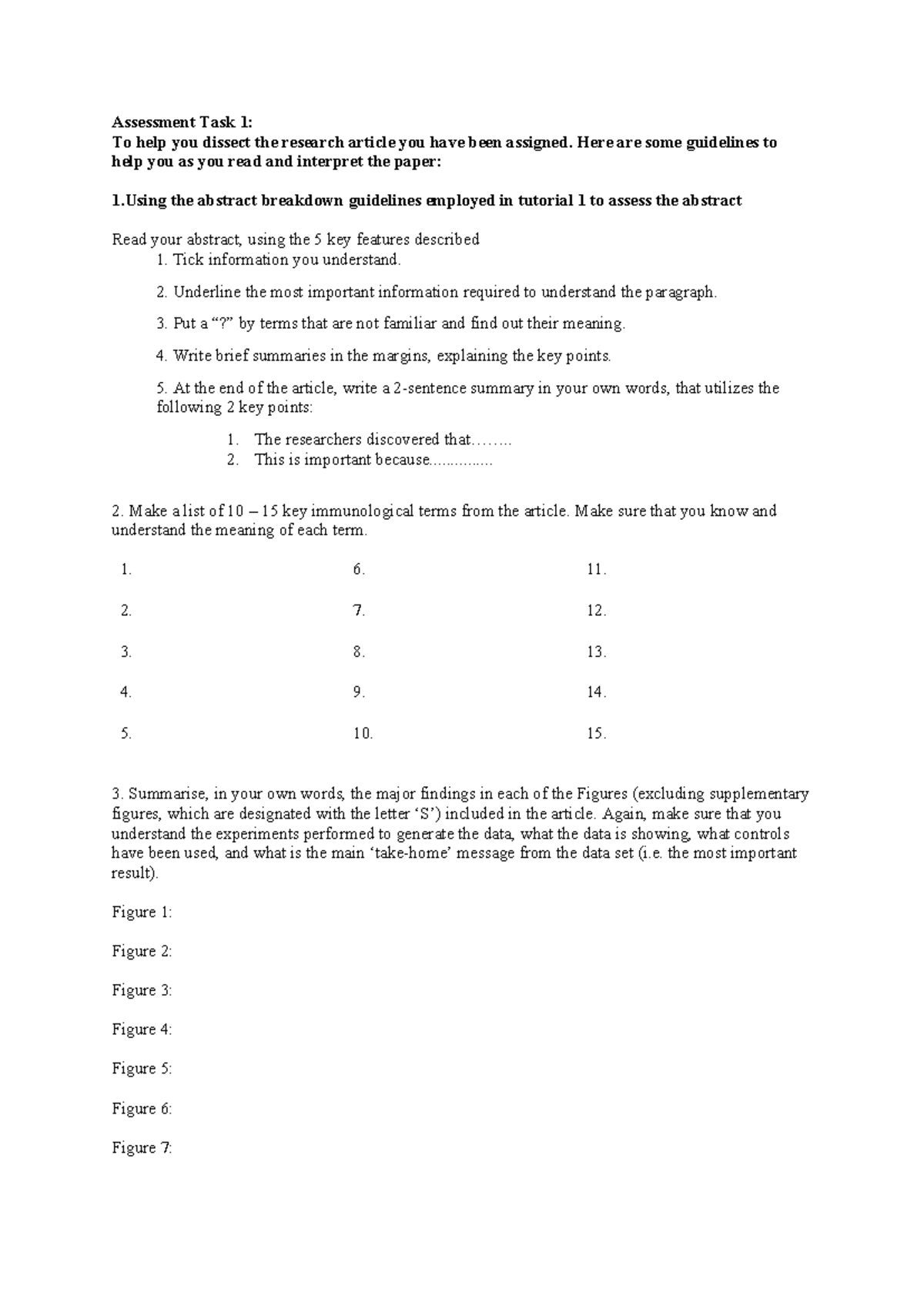 Assessment Task 1 - Breaking Down Your Chosen Article - Assessment Task ...