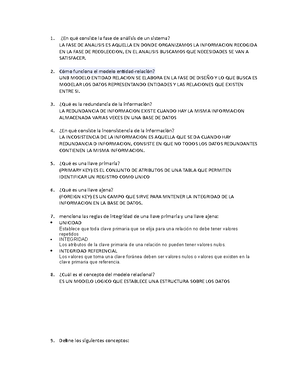 Actividad 3 Proyecto integrador Etapa 1 - Bases de datos avanzada Actividad 3: Proyecto ...