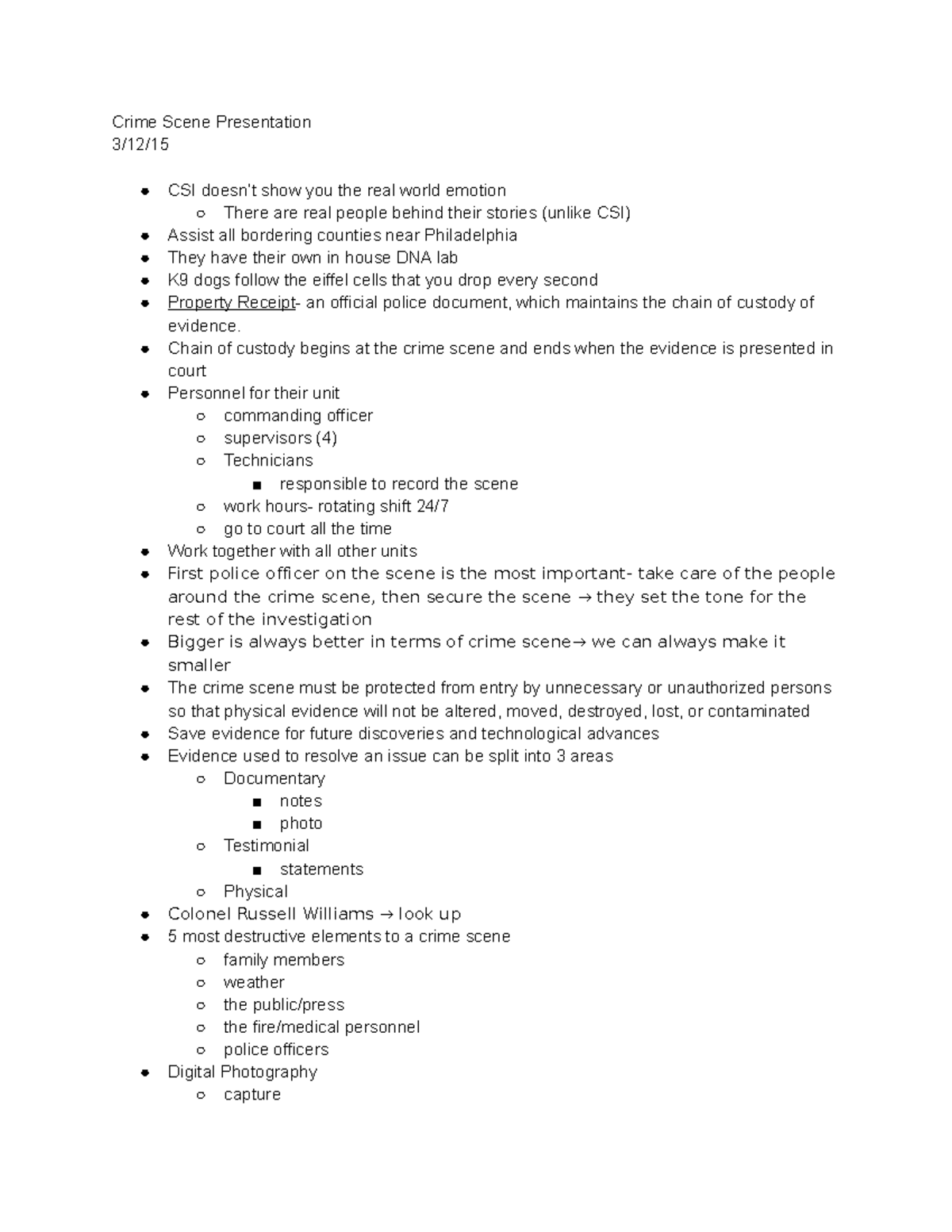 Forensic Anthropology- Crime Scene Presentation - Crime Scene ...