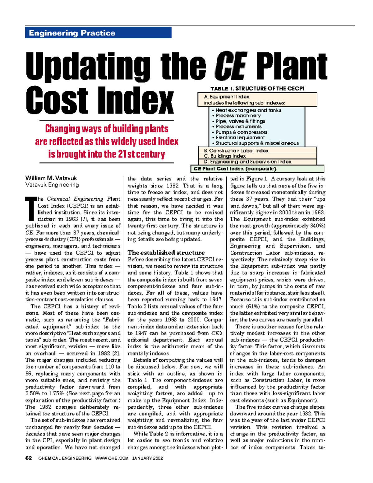 2 Updating the CE Plant Cost Index - T he Chemical Engineering P l a n ...