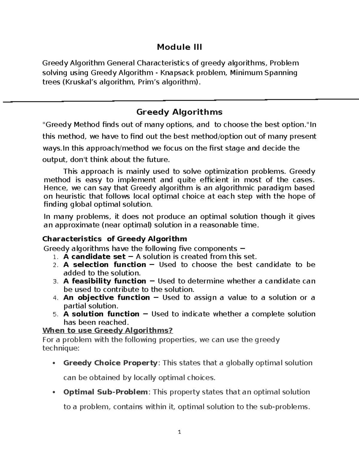 Daamod 3 - What are different algorithm design techniques? Explain any two techniques wih ...