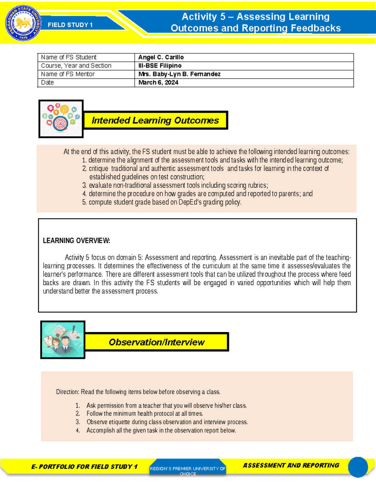 FS1-Activity-5 Carillo-Angel-C - FIELD STUDY 1 E- PORTFOLIO FOR FIELD ...