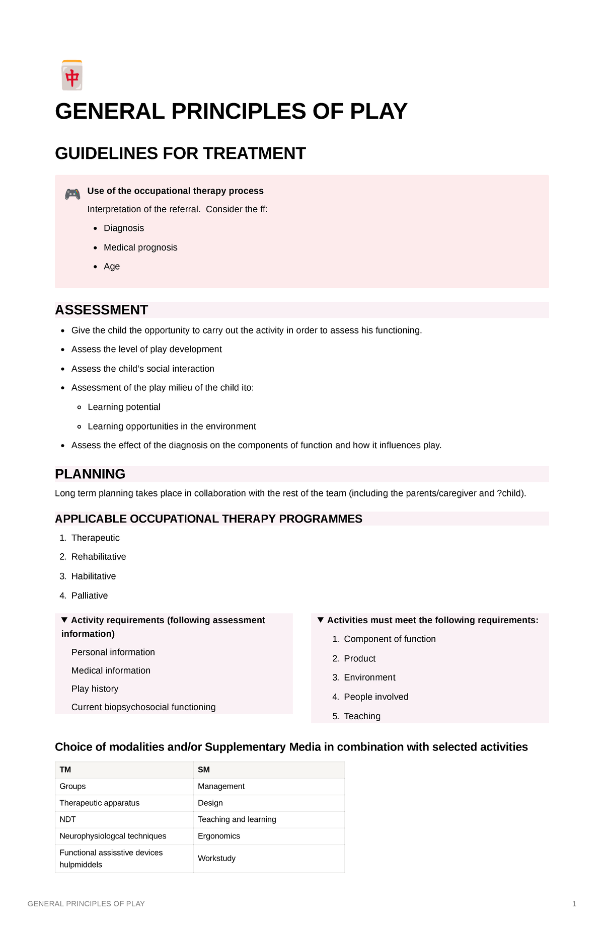 General Principles OF PLAY - 🀄 GENERAL PRINCIPLES OF PLAY GUIDELINES ...