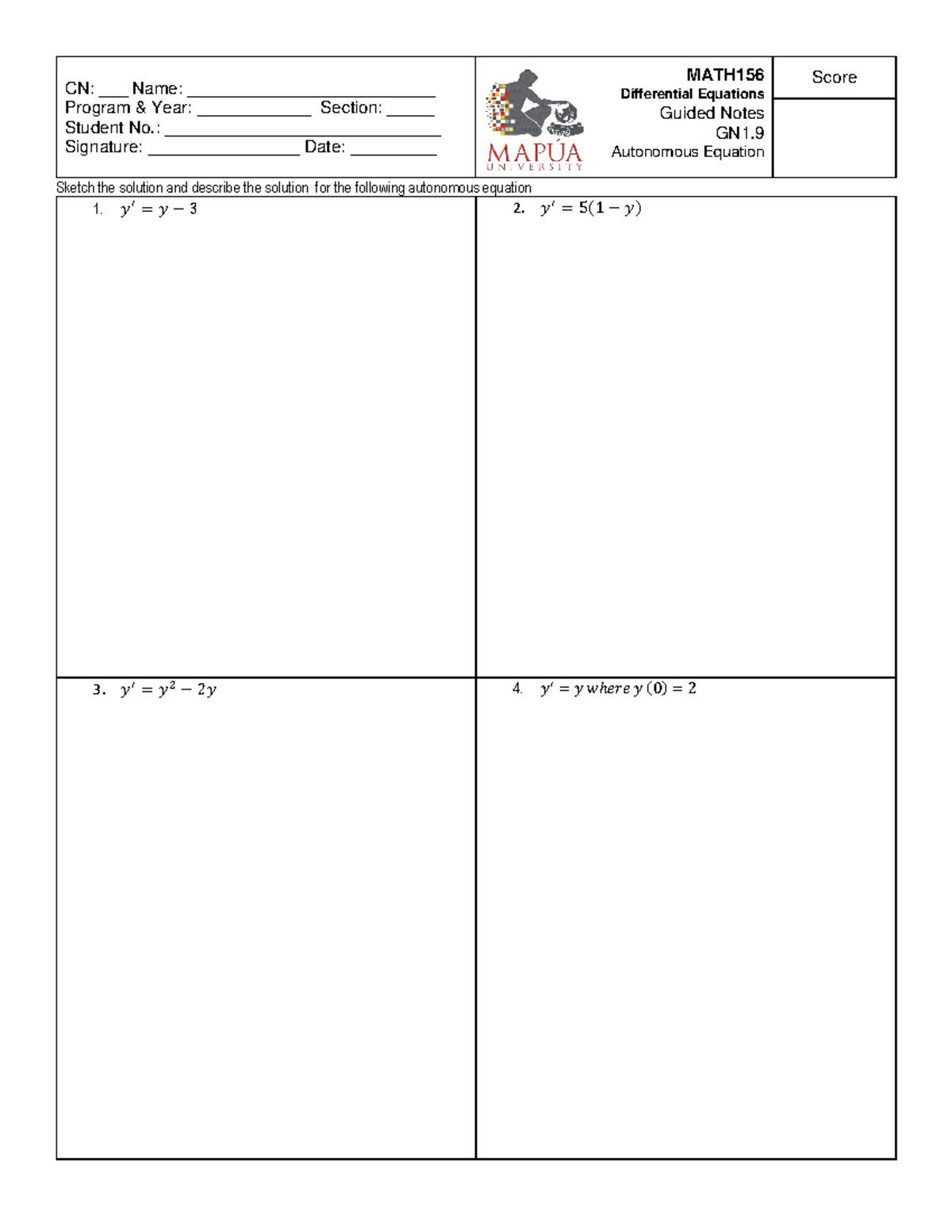 Co1gn10 Autonomous Equation Differential Equations Cn Name
