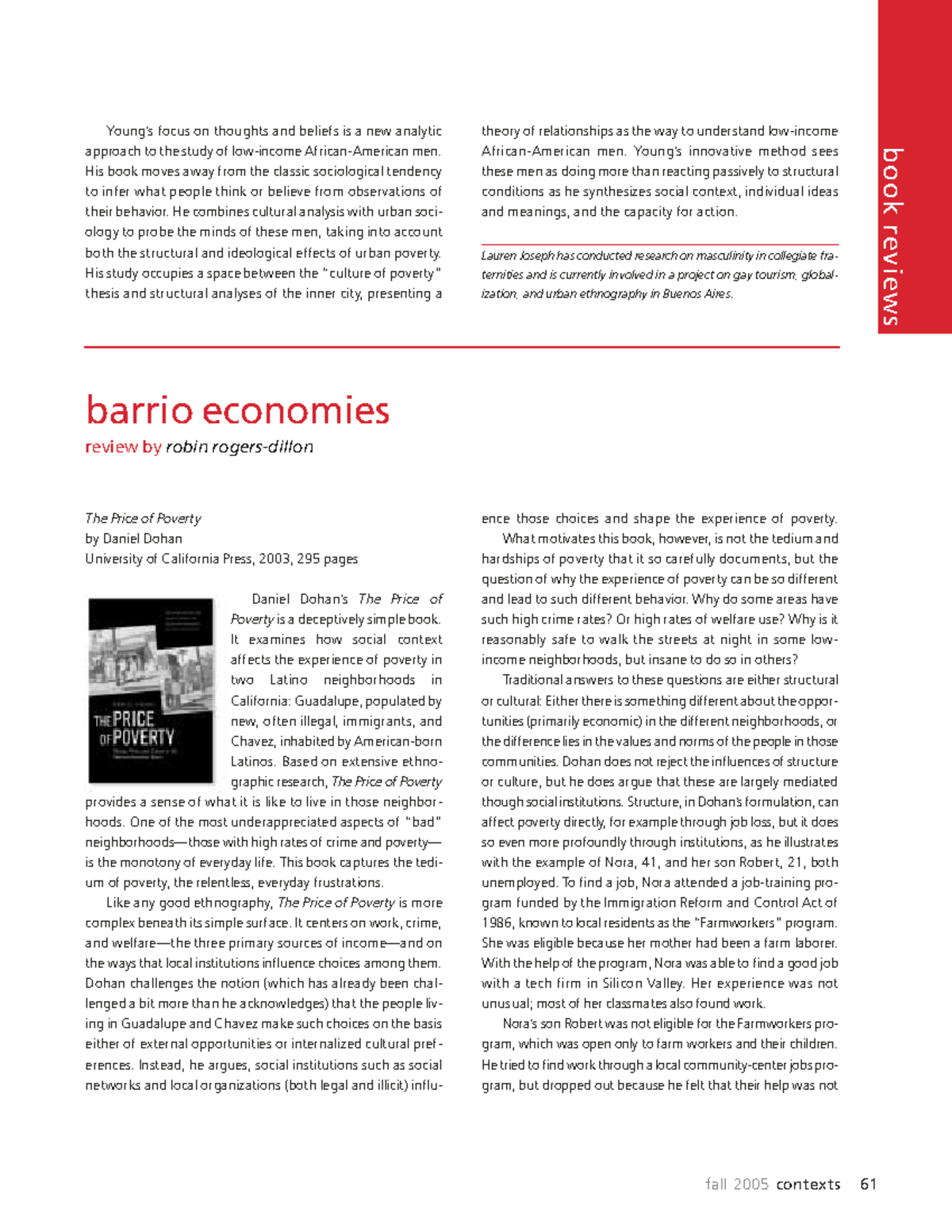 Rogers dillon 2005 barrio economies the price of poverty by daniel ...