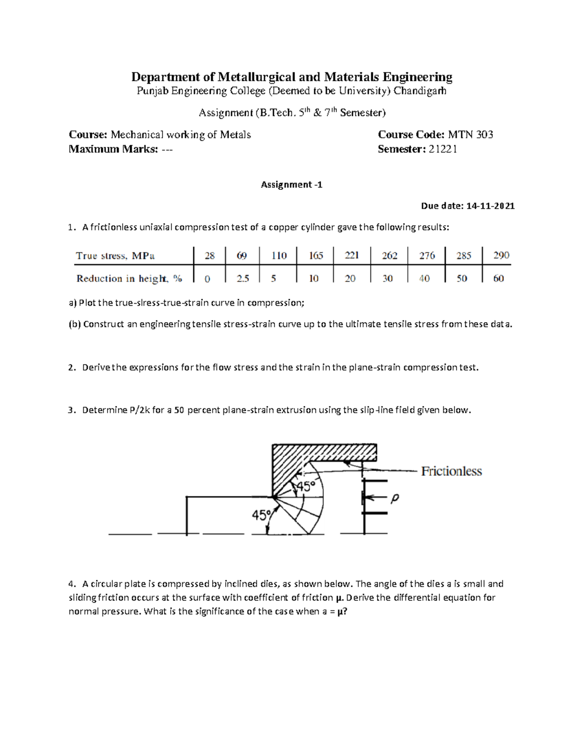 Assignment 1 - Department of Metallurgical and Materials Engineering ...