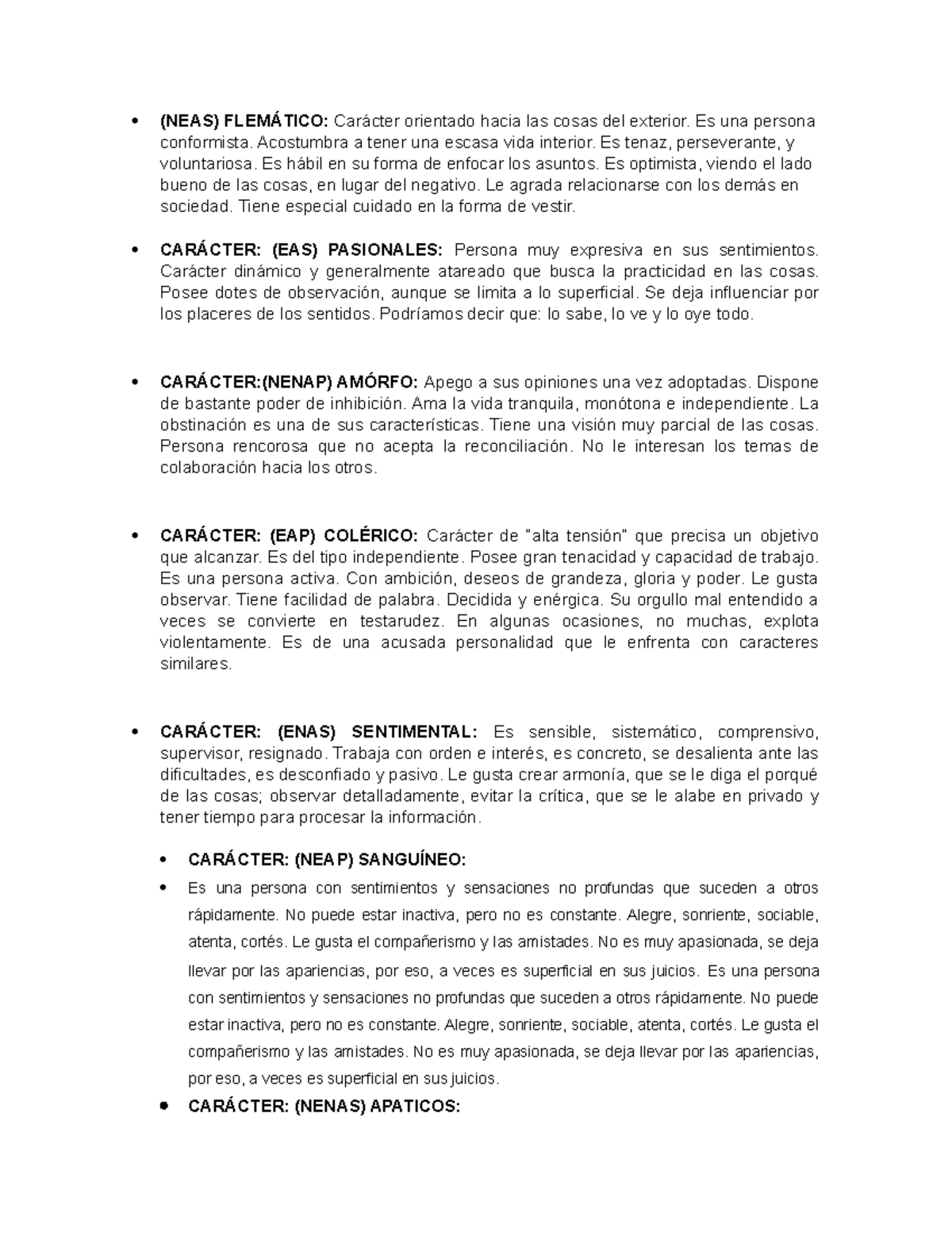 NEAS - NOSE - (NEAS) FLEMÁTICO: Carácter orientado hacia las cosas del ...