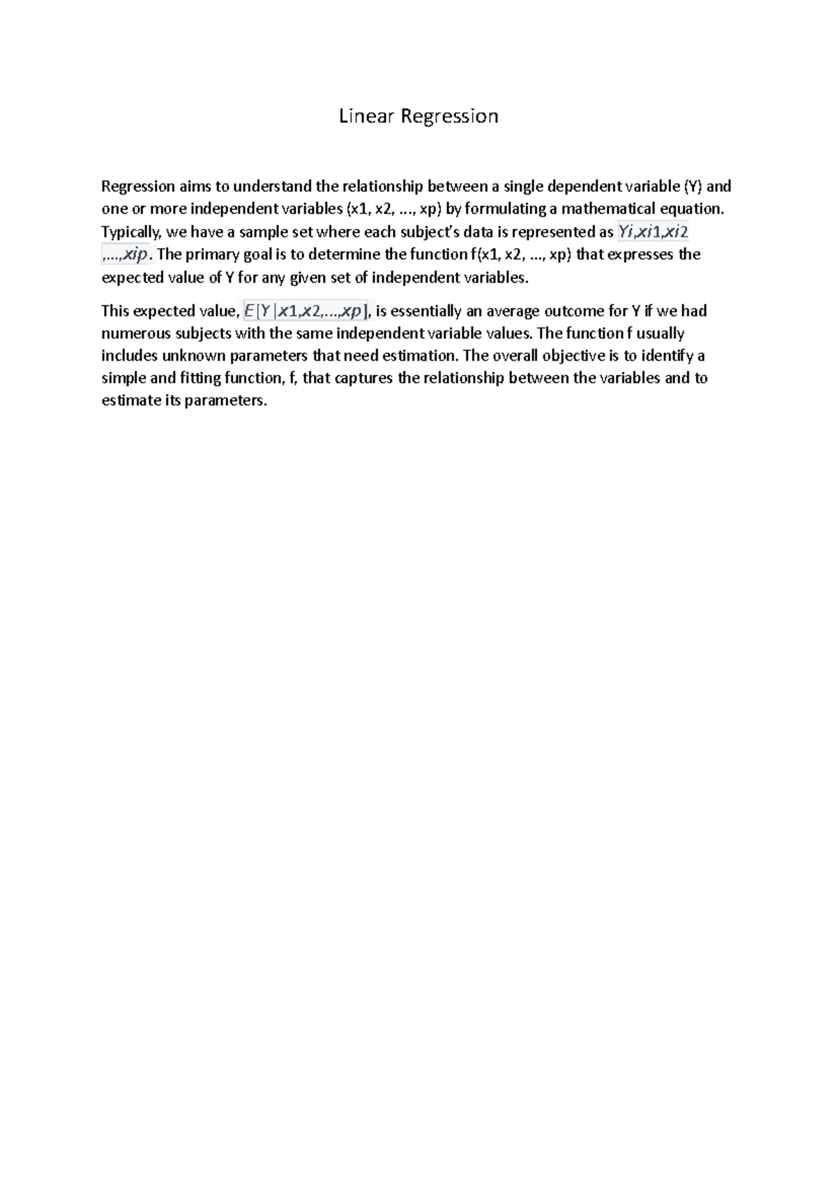 Linear Regression Linear Regression Regression Aims To Understand The Relationship Between A