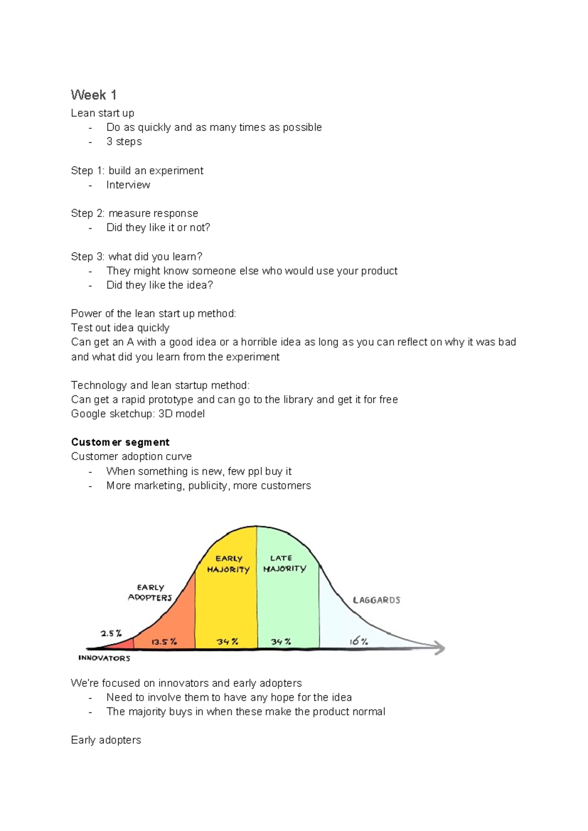 ENTI Participation - Week 1 Lean start up - Do as quickly and as many ...