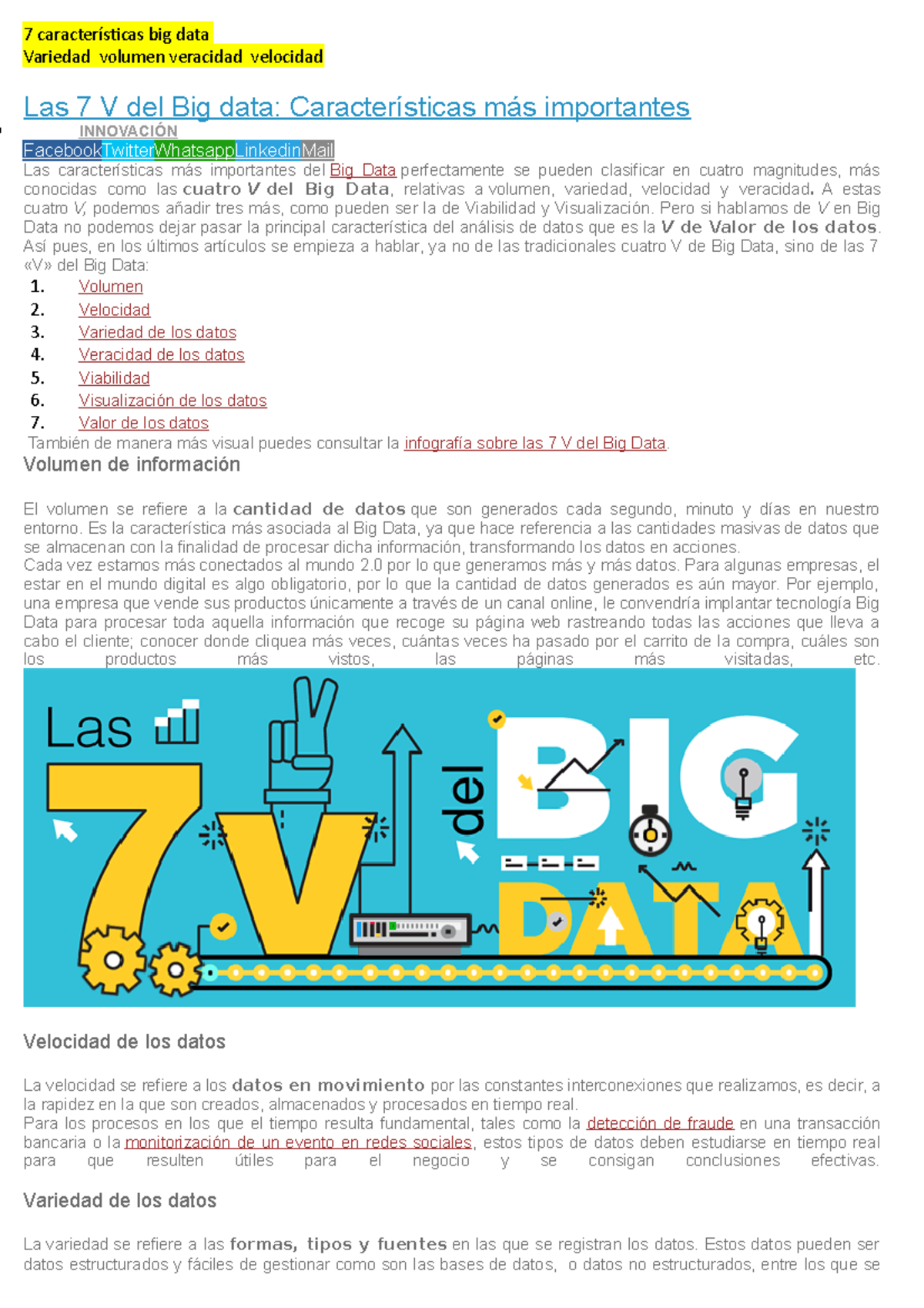 7 características big data - 7 características big data Variedad ...