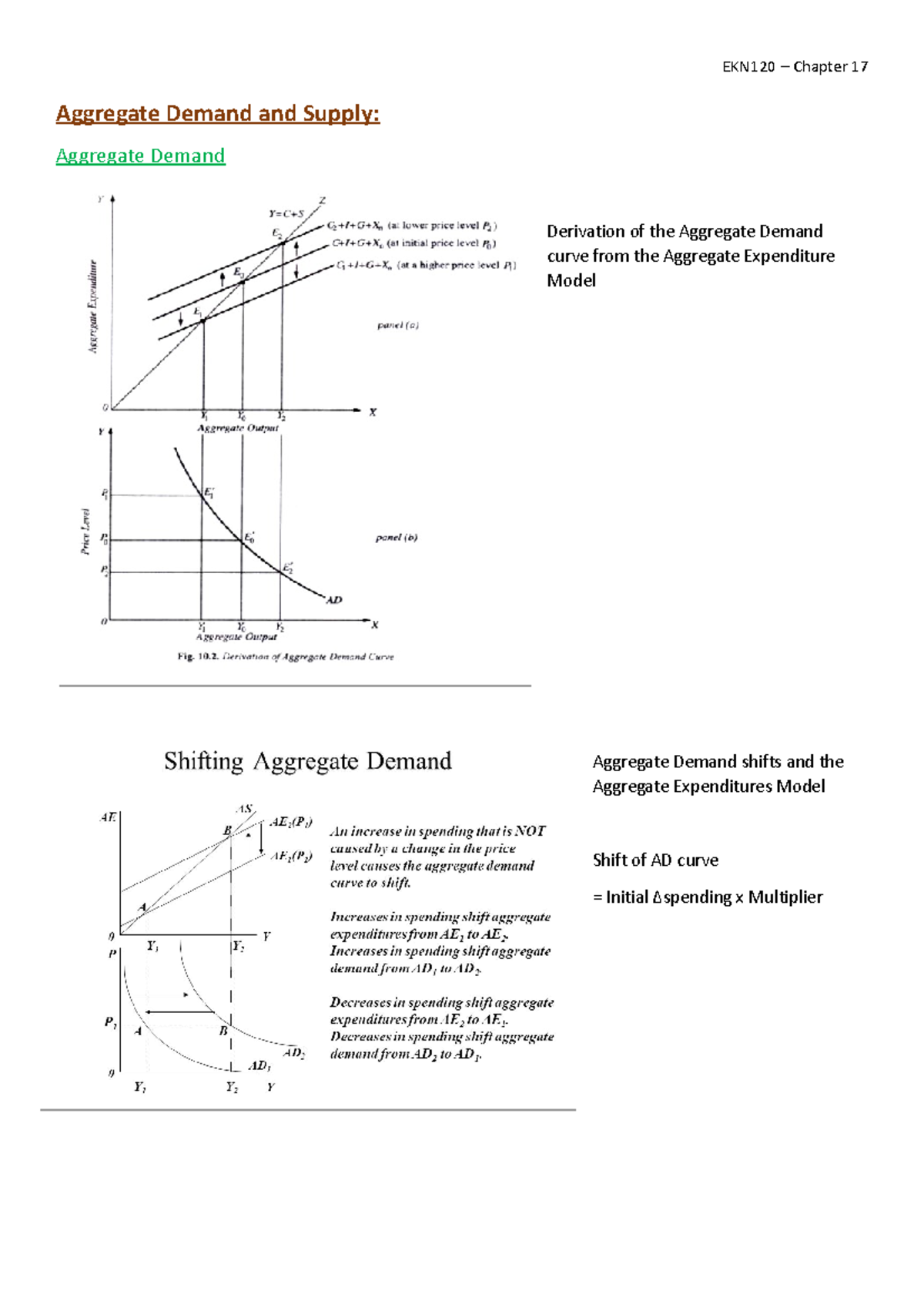 EKN120 Chapter 17 - Aggregate Demand and Supply: Aggregate Demand ...