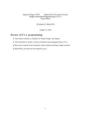 CS211 611 lecture 210 - Queens College, CUNY, Department of Computer ...