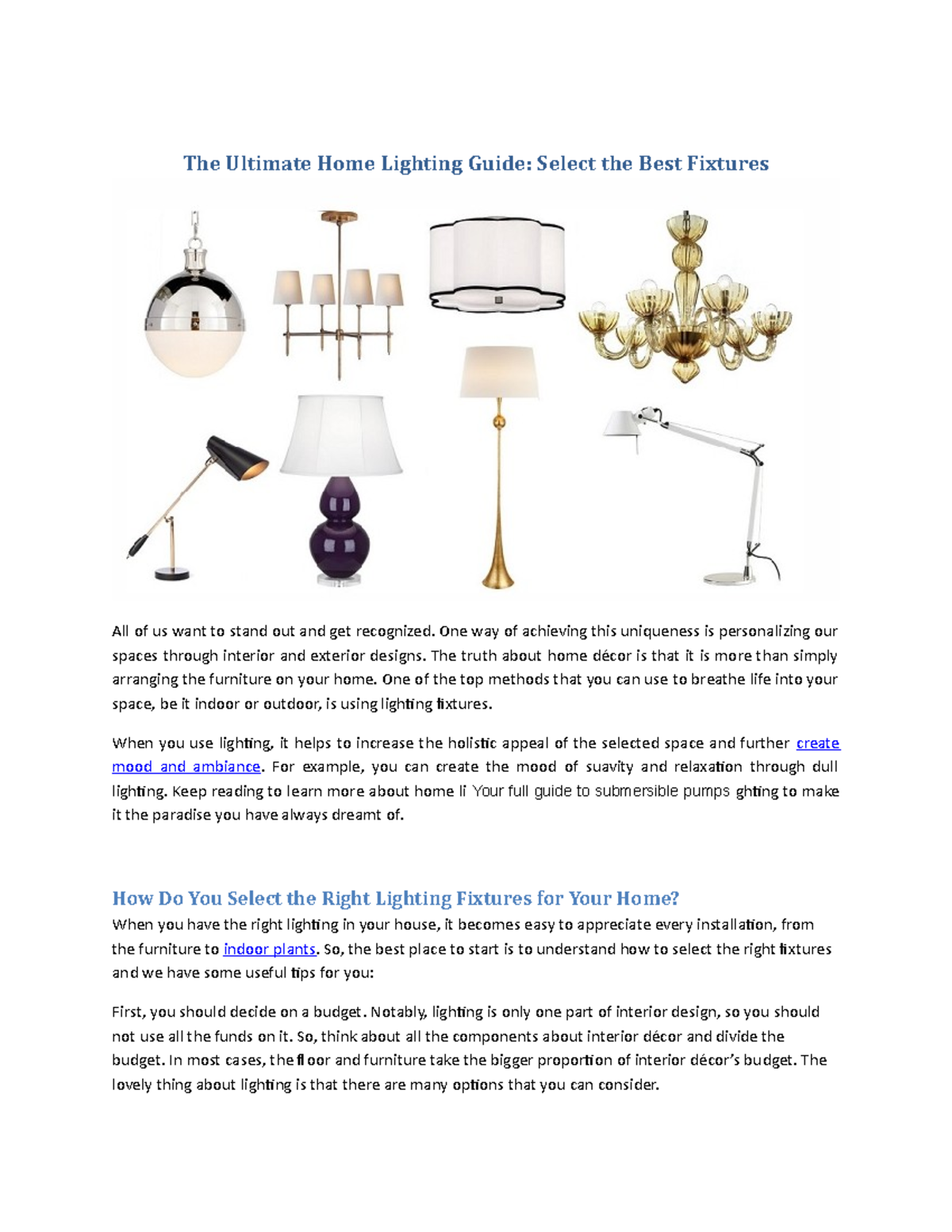 Guidelines for the ultimate home lighting. - The Ultimate Home Lighting ...